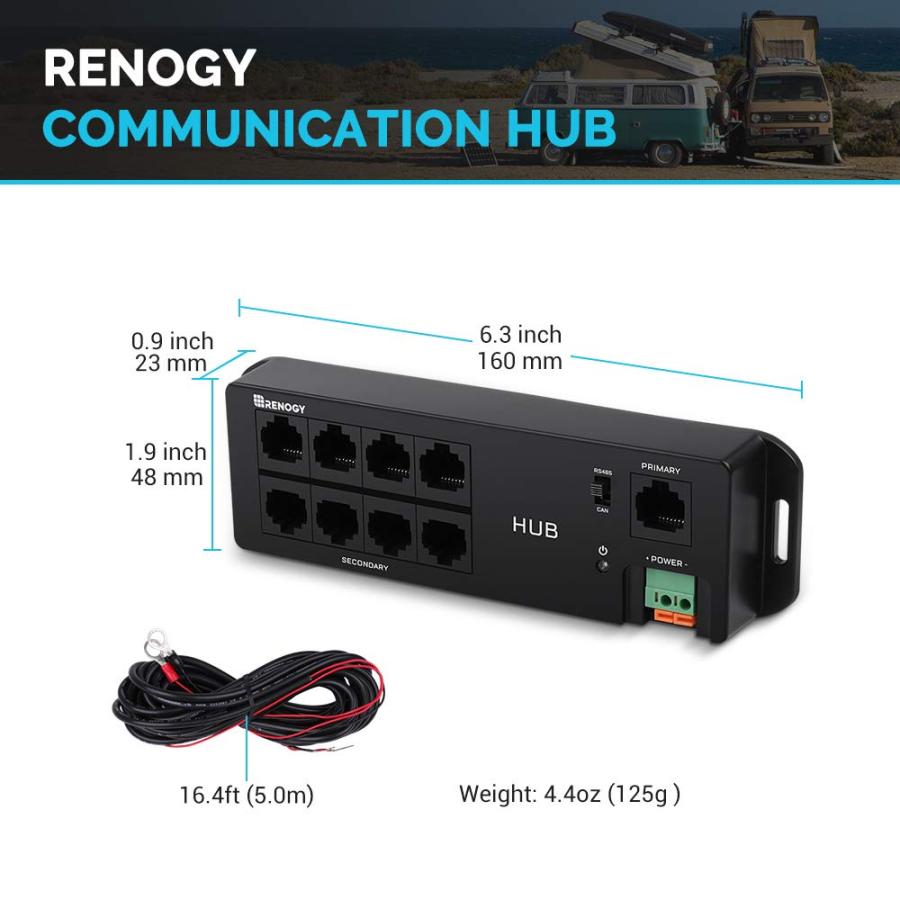 Renogy Bluetooth Hub RJ45 Communication Port Wirelessly Monitor ...