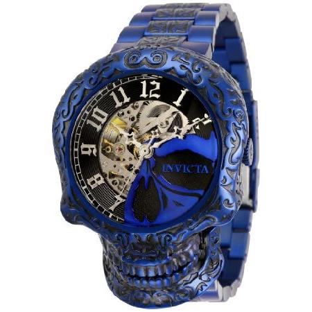 Invicta Men's 50mm Artist Series Skull Automatic Skeletonized Dial Blue ...