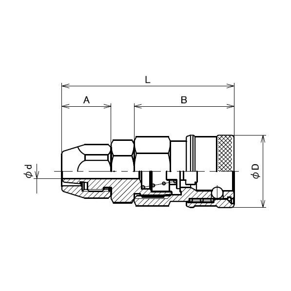 φ6.5×φ10ホース用 K22-SN エアカプラ ソケット×ナット : ステンレス継手.com - 通販 - Yahoo!ショッピング