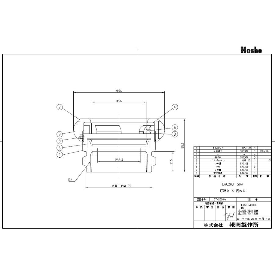 サイズ50 マチノカップリング 町ノ女×内ネジ F-106 : ステンレス継手.com - 通販 - Yahoo!ショッピング