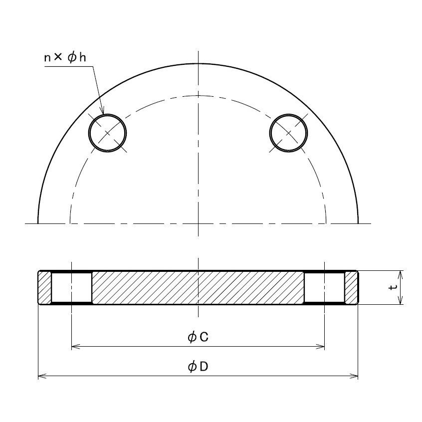 フローバル 4"(100A)×10K ステンレス SUS304 10K 閉止フランジ SUS-10K-BL-FF : ステンレス継手.com ...