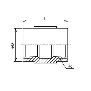 1"(25A) ステンレスねじ込み継手 リブ付きソケット VCSO-08 SUS304 フローバル : ステンレス継手.com - 通販 ...