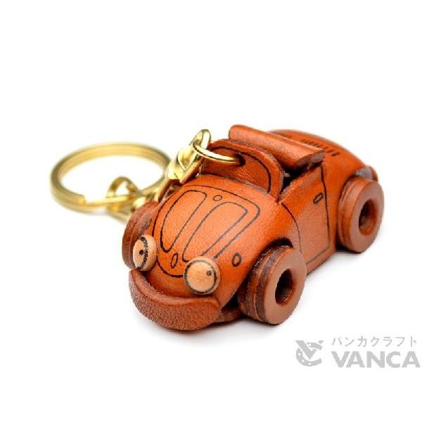 本革製キーホルダー ワーゲン バンカクラフト 革物語 VANCA CRAFT レザー 手作り 雑貨 革小物 革製品 車好き 愛車 名入れ可 ...