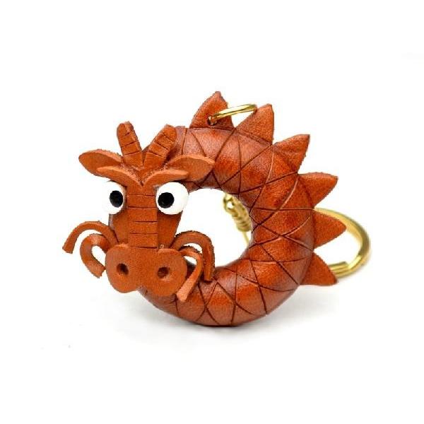 本革製キーホルダー ドラゴン バンカクラフト 革物語 VANCA CRAFT レザー 手作り 雑貨 革小物 動物 アニマル グッズ かわいい ...