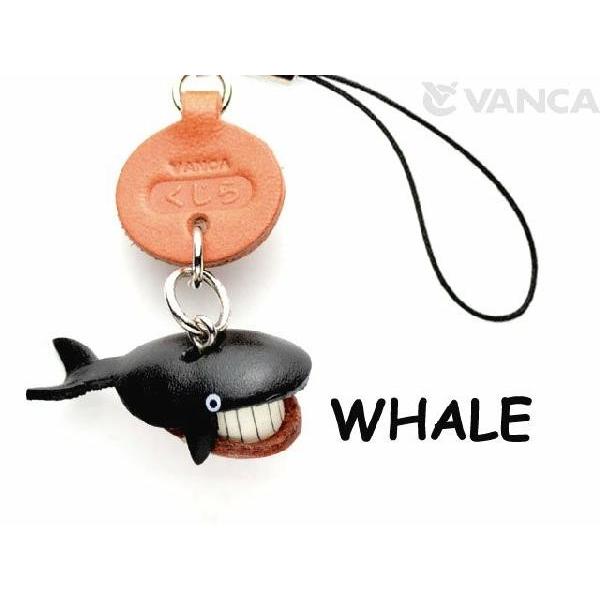 本革携帯 魚ストラップ クジラ バンカクラフト 革物語 VANCA CRAFT レザー 手作り グッズ 雑貨 革小物 動物 魚 くじら 名入れ ...