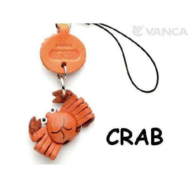 本革携帯 魚ストラップ カニ バンカクラフト 革物語 VANCA CRAFT レザー 手作り グッズ 雑貨 革小物 動物 魚 かに 名入れ可 ...