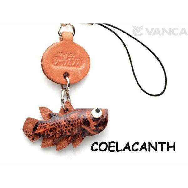 本革携帯 魚ストラップ シーラカンス バンカクラフト 革物語 VANCA CRAFT レザー 手作り グッズ 雑貨 革小物 動物 魚 化石 ...