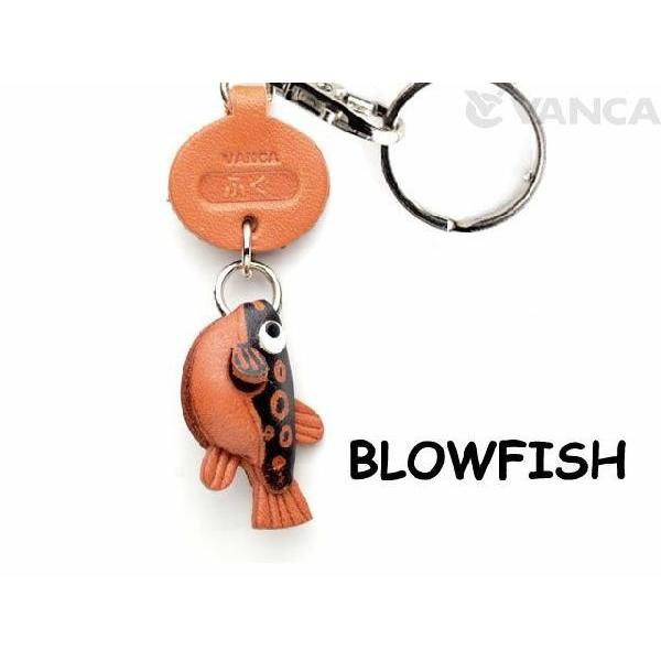 フグ 魚キーホルダー バンカクラフト 革物語 VANCA CRAFT レザー 手作り グッズ 雑貨 革小物 動物 魚 ふぐ 名入れ可 ...