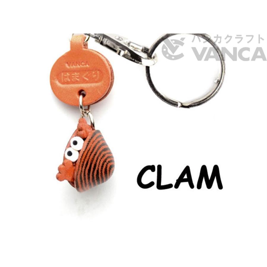 ハマグリ 魚キーホルダー バンカクラフト 革物語 VANCA CRAFT レザー 手作り グッズ 雑貨 革小物 動物 魚 貝 はまぐり 名入れ ...