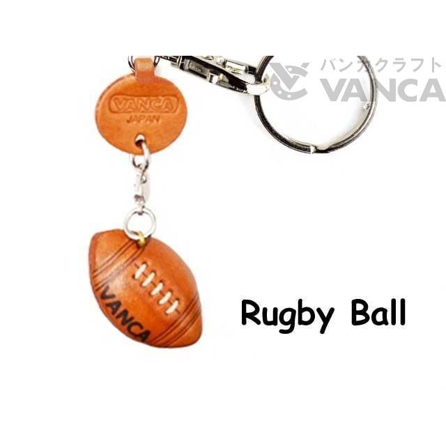 ラグビー アメフト ボール キーホルダー レザー 本革 バンカクラフト 革物語 VANCA CRAFT 手作り 雑貨 革小物 名入れ可 日本製 ...
