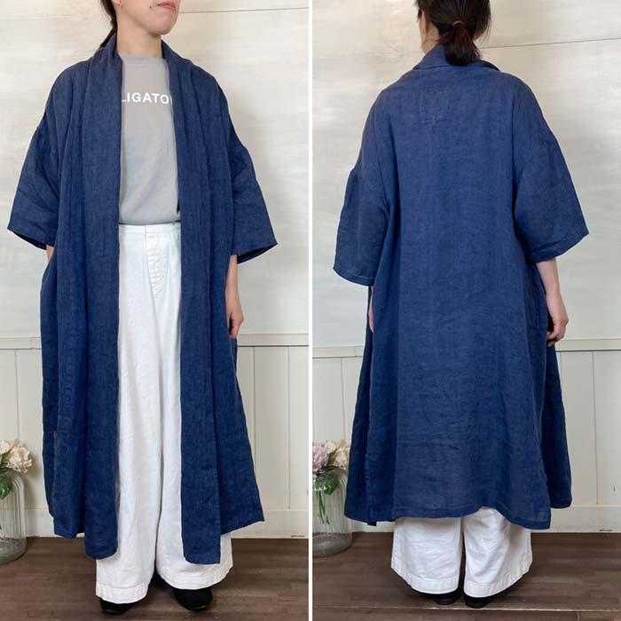 08Mab ゼロハチマブ リネンシャンブレーショートスリーブトッパーガウン ベージュ/ブルー/ブラック フリー : Vanillaオンラインストア - 通販 - Yahoo!ショッピング