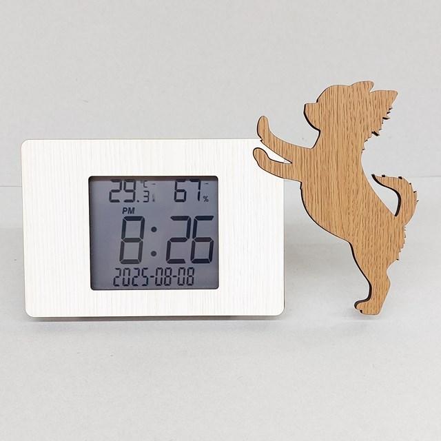 チワワ レッド 温湿度・カレンダー付き 立ち上がるワンちゃんデジタル置き時計 : VANIVOヤフー店 - 通販 - Yahoo!ショッピング