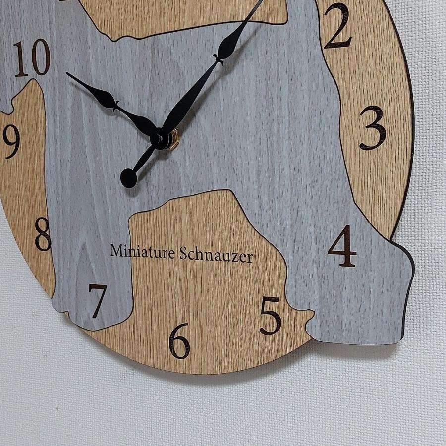 はみだしワンちゃん壁掛け時計 ミニチュアシュナウザー グレー シルバー 静音壁掛け時計 おしゃれ 職人が作る日本製 プレゼント 贈り物 : VANIVOヤフー店 - 通販 - Yahoo!ショッピング