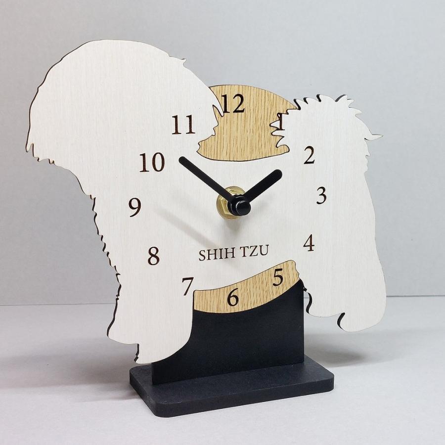 コンパクトワンちゃん置き時計・掛け時計 シーズー 白 静音壁掛け時計 おしゃれ 職人が作る日本製 プレゼント 贈り物 :t-0030:VANIVOヤフー店 - 通販 - Yahoo!ショッピング