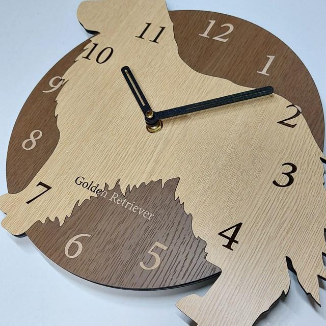 はみだしワンちゃん壁掛け時計 ゴールデンレトリーバー 静音壁掛け時計 おしゃれ 職人が作る日本製 プレゼント 贈り物 : VANIVOヤフー店 - 通販 - Yahoo!ショッピング
