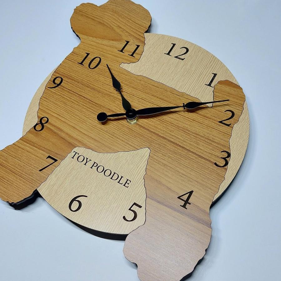 はみだしワンちゃん壁掛け時計 トイプードル レッド 静音壁掛け時計 おしゃれ 職人が作る日本製 プレゼント 贈り物 : t-0048 : VANIVOヤフー店 - 通販 - Yahoo!ショッピング