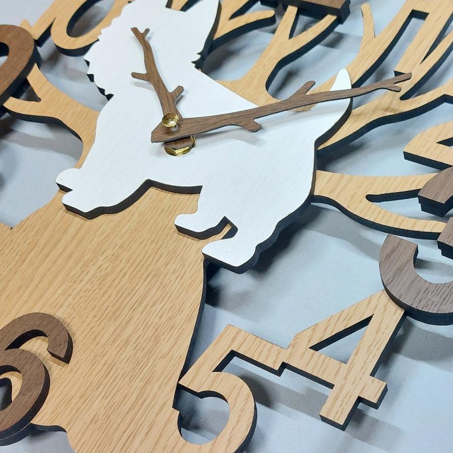 木と動物 壁掛け時計 ウエスティ 白 静音壁掛け時計 おしゃれ 職人が作る日本製 プレゼント 贈り物 : VANIVOヤフー店 - 通販 - Yahoo!ショッピング