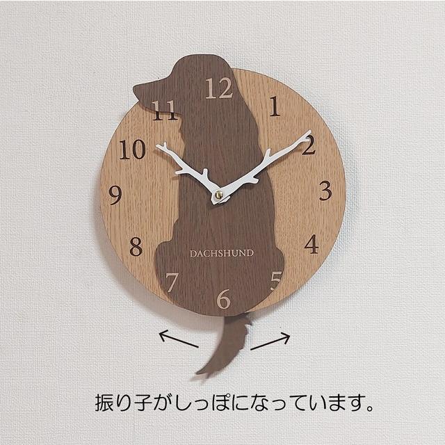 はみだしワンちゃん振り子壁掛け時計 ダックスフンド 茶色 おしゃれ 職人が作る日本製 プレゼント 贈り物 : yt116 : VANIVOヤフー店 - 通販 - Yahoo!ショッピング