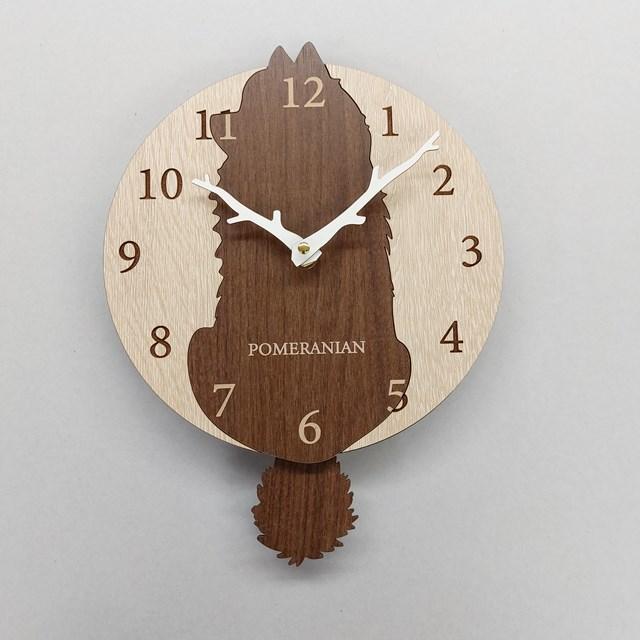 はみだしワンちゃん振り子壁掛け時計 ポメラニアン 茶色 おしゃれ 職人が作る日本製 プレゼント 贈り物 : VANIVOヤフー店 - 通販 - Yahoo!ショッピング