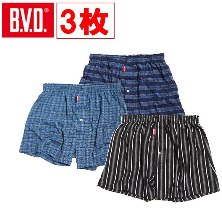 B.V.D BVD（ビーブイディー）ニットトランクス おまかせ 3枚セット メンズ 春 夏 前あき 吸水速乾 下着 肌着 B.V.D. インナー 福袋 : ステテコ パジャマ バンタン ...
