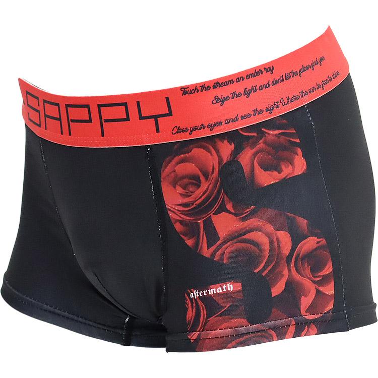 SAPPY ボクサーパンツ メンズ 下着 パンツ 男性用 d-558 ボクサー 前とじ 赤 バラ : ステテコ パジャマ バンタン - 通販 ...