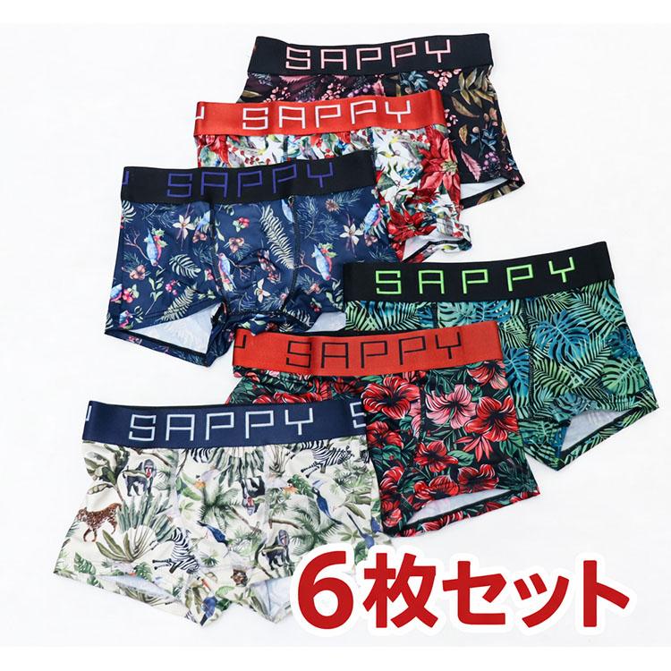 【6枚 セット】 SAPPY ボクサー 前とじ ボクサーパンツ おしゃれ メンズ パンツ 下着 福袋 : ステテコ パジャマ バンタン ...