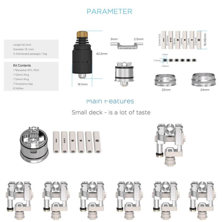VANDY VAPE BERSERKER MTL RDA 18mm フレーバーチェイサー タイトドロー :berserker-mtl-rda ...