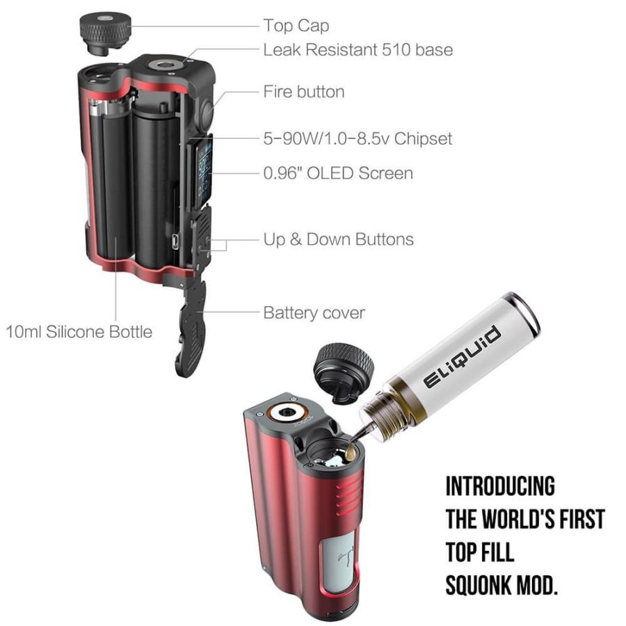 ( 送料無料 あすつく ) VTC4バッテリー付き DOVPO TOPSIDE Squonk Mod 90W ドヴポ トップサイド 電子タバコ ...