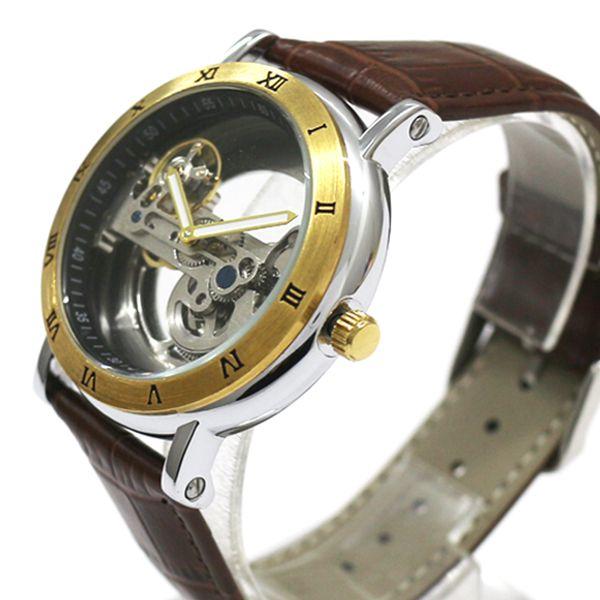 自動巻き腕時計 シンプル機能のフルスケルトンデザイン ゴールドケース 革ベルト 機械式腕時計 WSA002-GDS メンズ腕時計 送料無料 : 腕時計アパレル雑貨小物のSP - 通販 ...