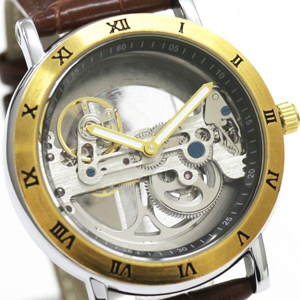 自動巻き腕時計 シンプル機能のフルスケルトンデザイン ゴールドケース 革ベルト 機械式腕時計 WSA002-GDS メンズ腕時計 送料無料 : 腕時計アパレル雑貨小物のSP - 通販 ...