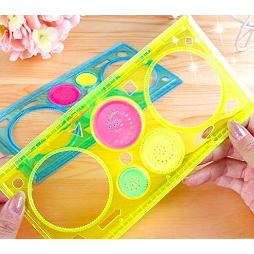 DCMA 文房具 デザイン 定規 お絵かき クルクル 回して 円 幾何学 模様 鉛筆 なぞって 描く 1点 【 色お楽しみ 】 : s-b0734gp8ht-20241017 : Vast ...