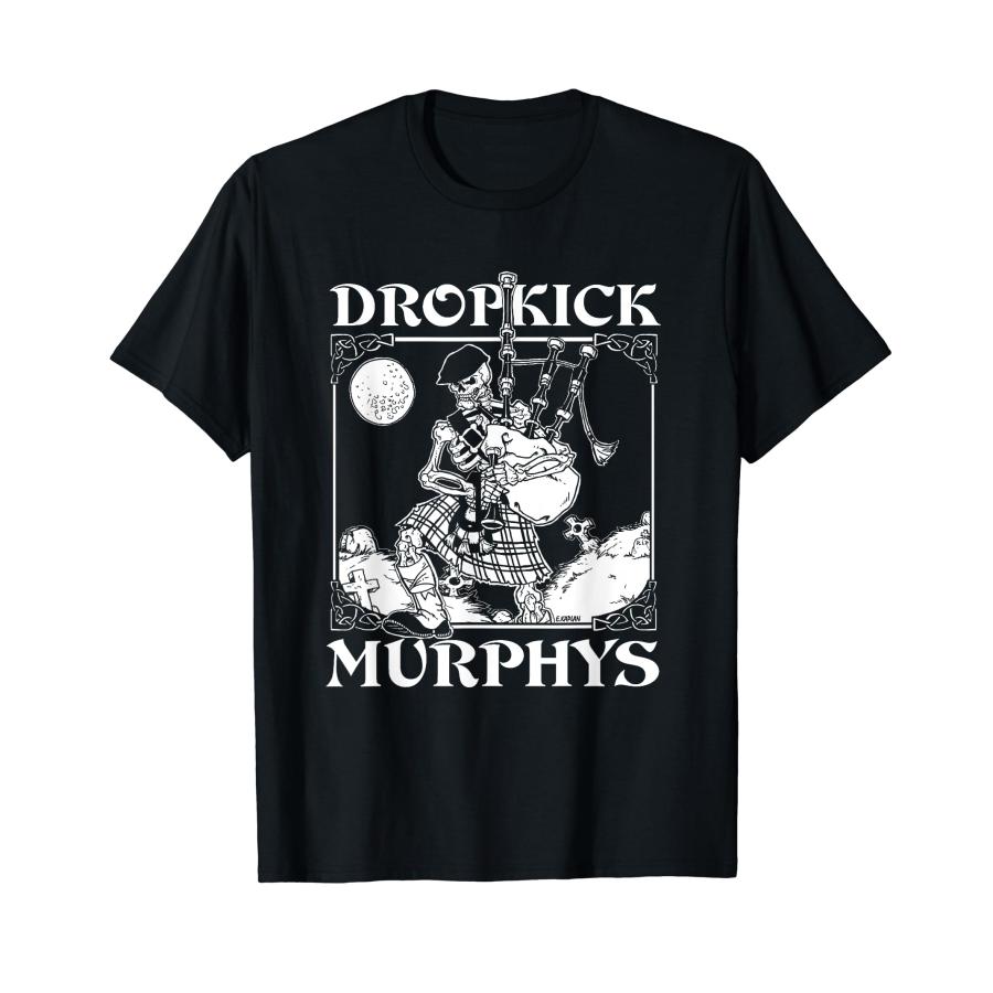 Dropkick Murphys - Official Merchandise Skeleton Piper Tシャツ : Vast ...