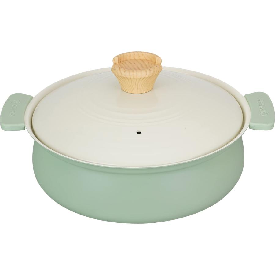 和平フレイズ 軽くて割れない 土鍋風 アルミ卓上鍋 24cm グリーン 内側セラミックコーティングで色がつきにくい 直火・IH RB-2496 : s-b0b3hrw1kn-20241129 ...