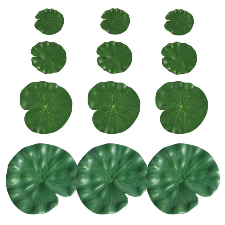MINBOOT 人工水草 水槽 水草 メダカ 睡蓮 12枚（10cm 15cm 13cm 18cm各3枚） 蓮の葉 水槽池の装飾 人工蓮葉 魚の池 水 : Vast Forest - 通販 ...