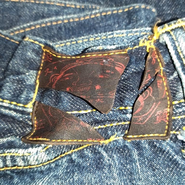 ☆ EVISU エヴィス エビス 90'S デニム ジーンズ W30~W31 黒革 ☆ EVISU エヴィス エビス 90'S デニム ジーンズ W30~W31 黒革