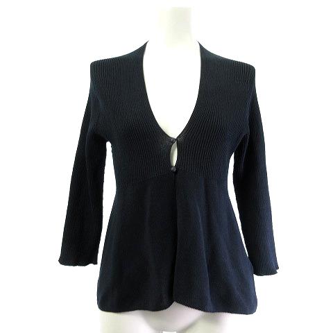 シビラ SYBILLA GBSHS-04230 フレアヘム和紙混カーディガン 7分袖 ネイビー 紺 M レディース : ブランド古着販売の ...