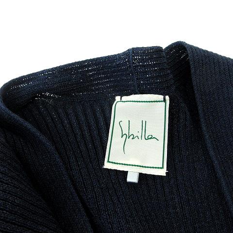 シビラ SYBILLA GBSHS-04230 フレアヘム和紙混カーディガン 7分袖 ネイビー 紺 M レディース : ブランド古着販売の ...