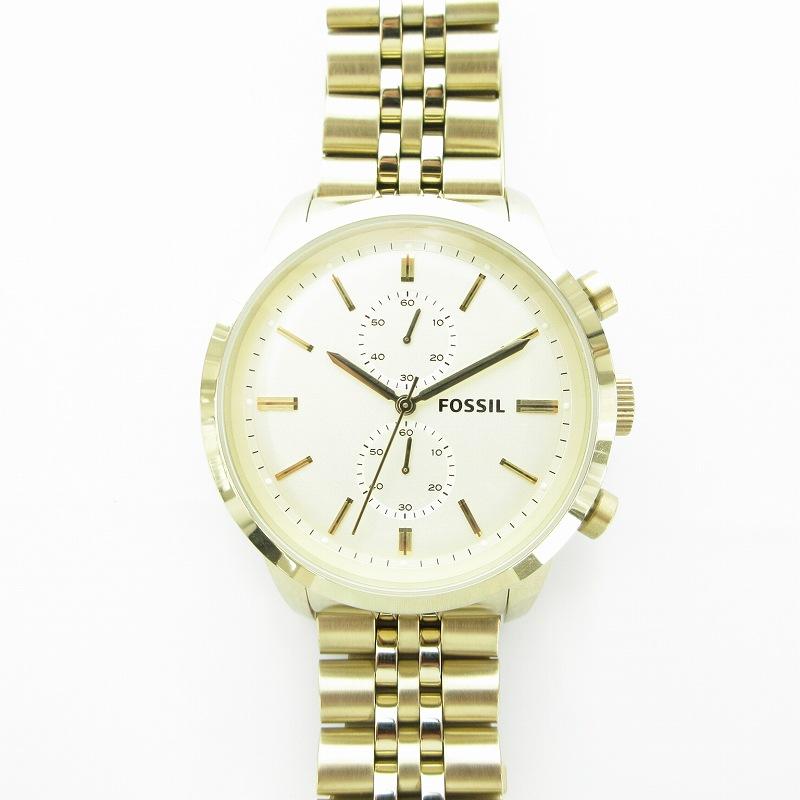 フォッシル FOSSIL 腕時計 クォーツ タウンズマン Townsman クロノグラフ ステンレス 金色 ゴールドカラー FS4856 ...