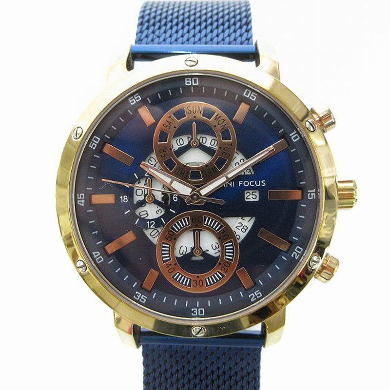 ミニフォーカス MINI FOCUS 腕時計 クォーツ クロノグラフ カレンダー付き ステンレス 青 ブルー MF0190G /UO メンズ : ブランド古着販売のベクトル - 通販 ...