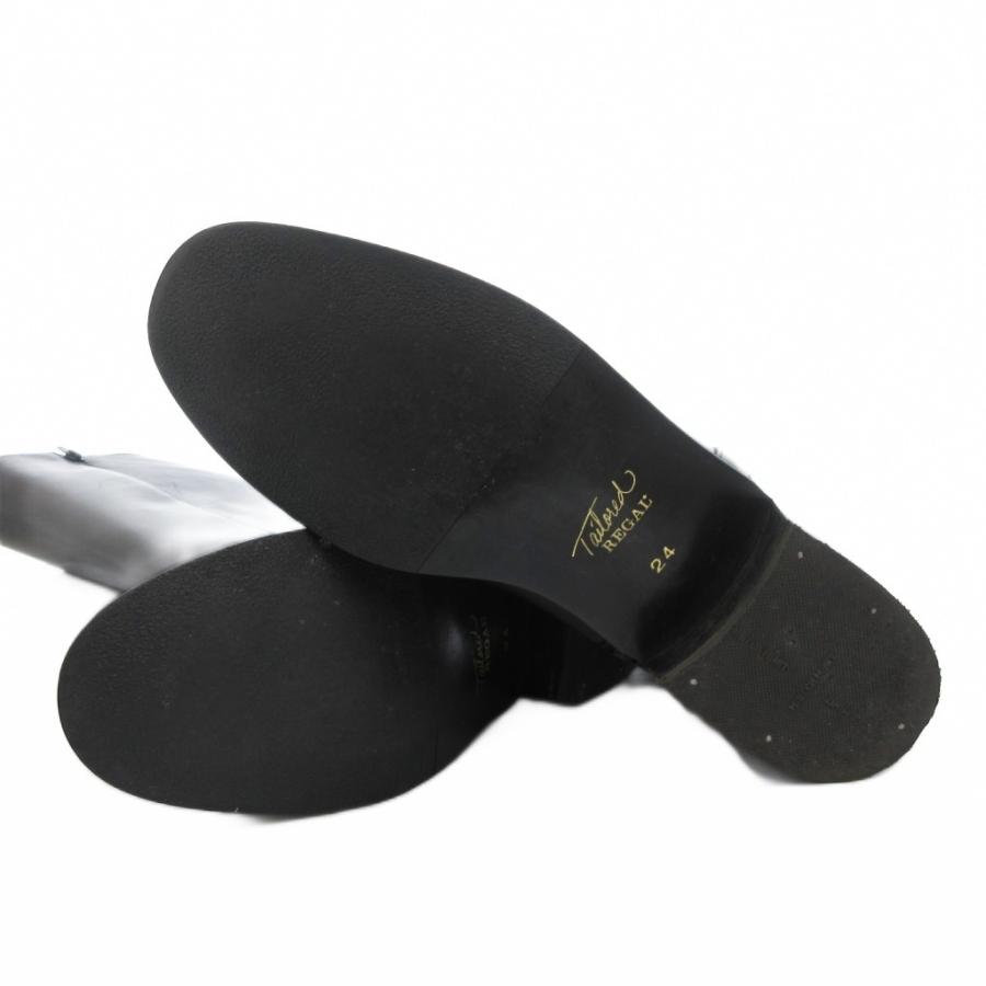 REGAL（リーガル） ロングブーツ レザー 本革 24cm 黒 ブラック サイド