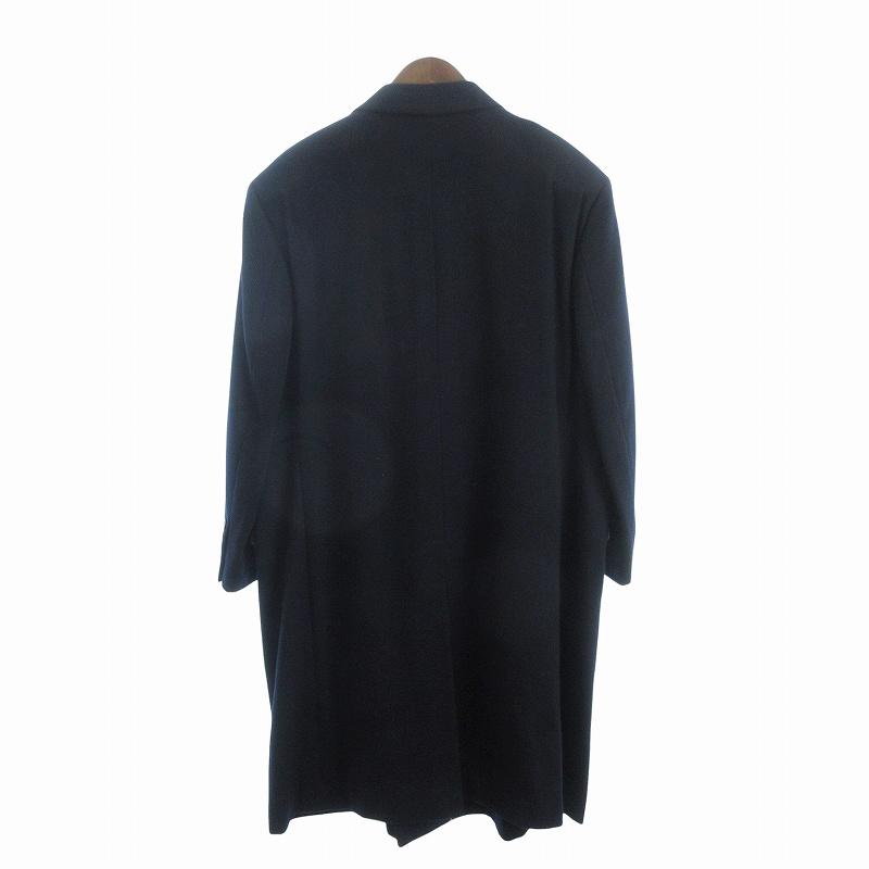 【中古】ダンヒル dunhill チェスターコート ロング カシミヤ 無地 紺 ネイビー ☆AA★ メンズ dunhill（ダンヒル） チェスターコート ロング カシミヤ 無地 紺