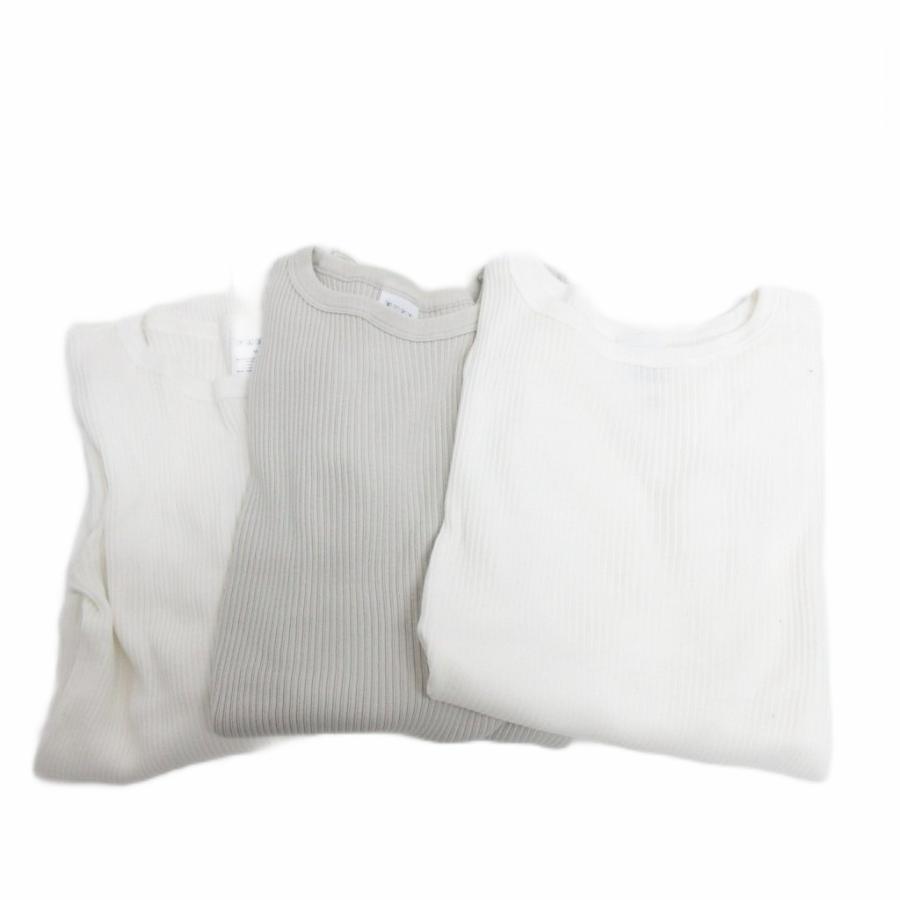 プラステ PLST 3点 セット まとめ カットソー リブ クルーネック 無地 M 白 ホワイト ベージュ レディース : ブランド古着販売のベクトル - 通販 - Yahoo!ショッピング