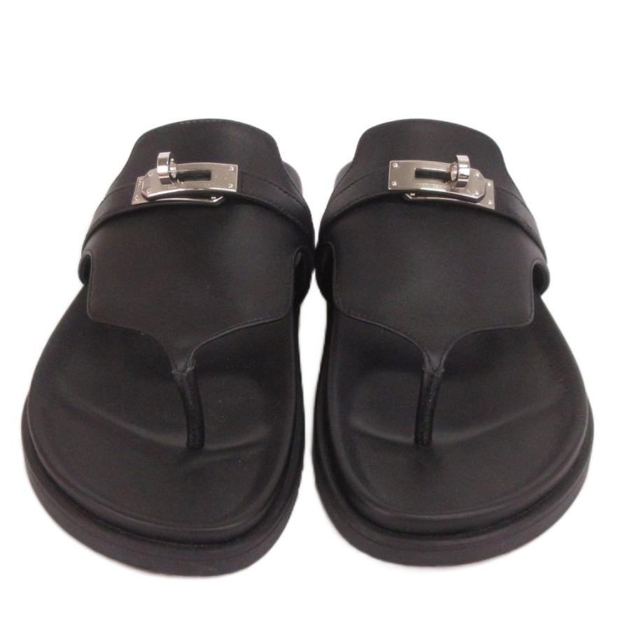 【中古】エルメス HERMES 美品 アンピール サンダル H221074Z 黒 ブラック 36 23?p位 靴 ☆AA★ レディース HERMES（エルメス） 美品 アンピール サンダル H221074Z 黒 ブラック