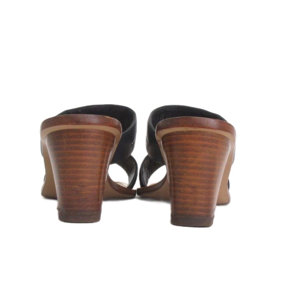 ヒロフ HIROFU サンダル ヒール 紺 ネイビー 茶 ブラウン 22.5 靴 レディース : ブランド古着販売のベクトル - 通販 - Yahoo!ショッピング