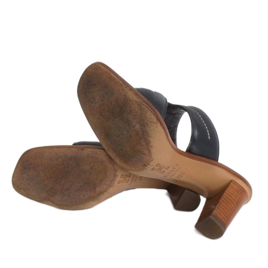 ヒロフ HIROFU サンダル ヒール 紺 ネイビー 茶 ブラウン 22.5 靴 レディース : ブランド古着販売のベクトル - 通販 - Yahoo!ショッピング