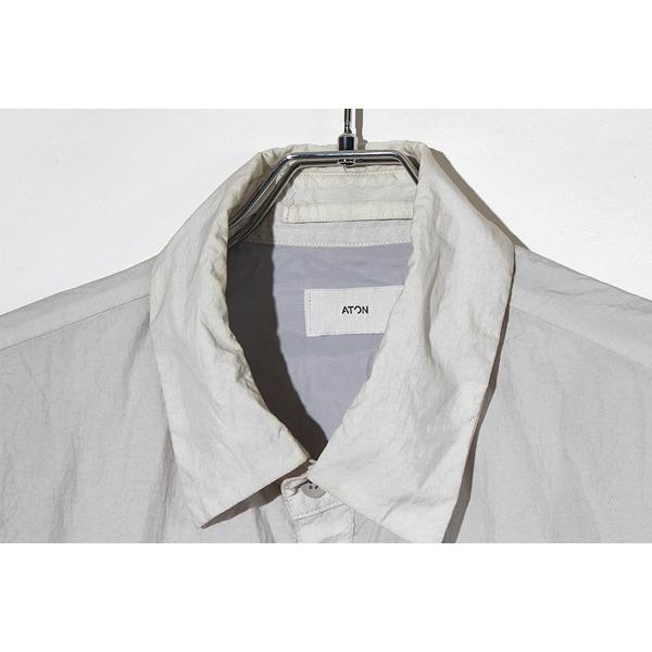 ATON エイトン HAND DYED NYLON SHIRT JACKET ナイロン シャツ