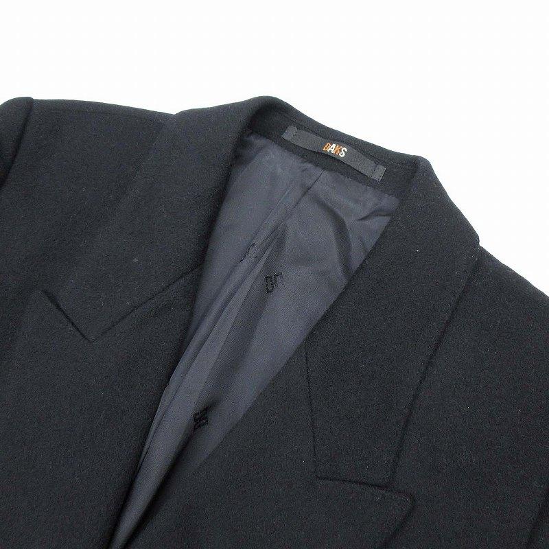 美品 ダックス DAKS カシミヤ100％ ダブル テーラード ジャケット ブレザー コート アウター 総裏 サイズ9AR 黒 ブラック ...