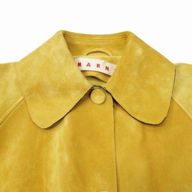 MARNI（マルニ） 15aw カーフレザー スエード ステンカラーコート 丸襟