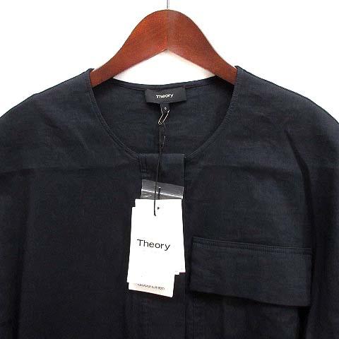 theory 未使用品 セオリー Theory リネン ストレッチ ベルテッド ワンピース ECO CRUNCH WASH CREW UTL ...