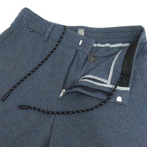 ヒューゴボス HUGO BOSS PERFORMANCE AIRWEIGHT メッシュ イージー パンツ テーパード ウエストゴム ブルー ...